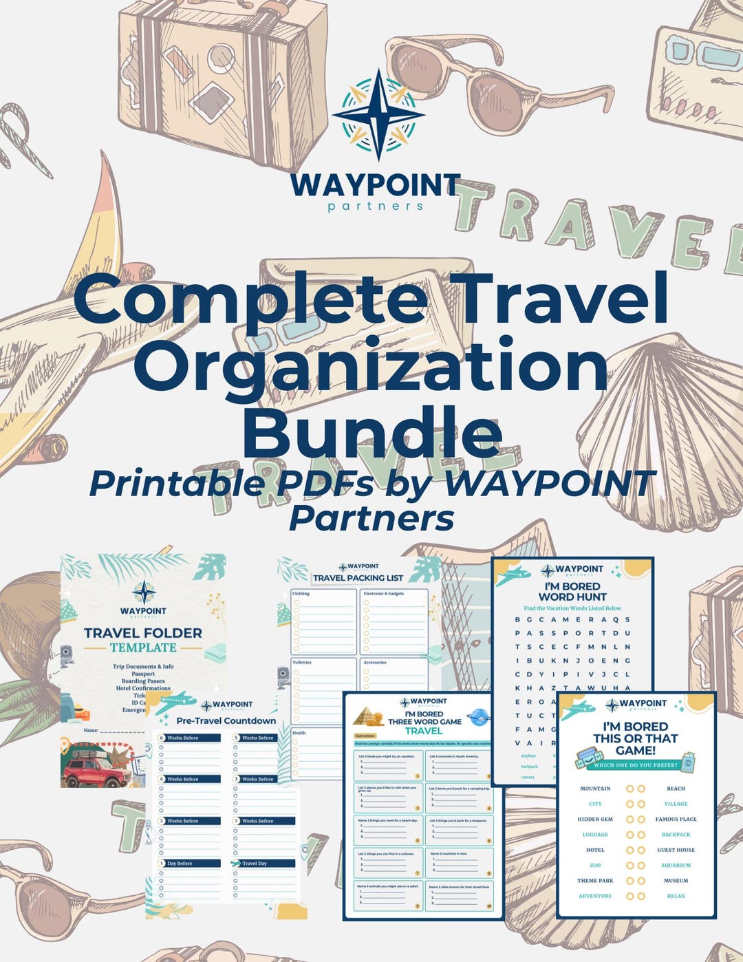 Complete Travel Organization Bundle | Printable Pdfs by WAYPOINT ...