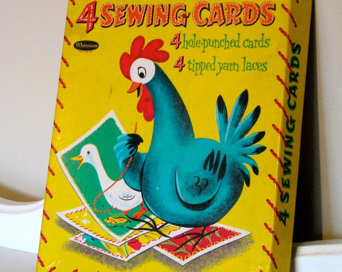 Vintage Sewing Cards Whitman 4 Sewing Cards Plus 3 Extra Late 50's ...