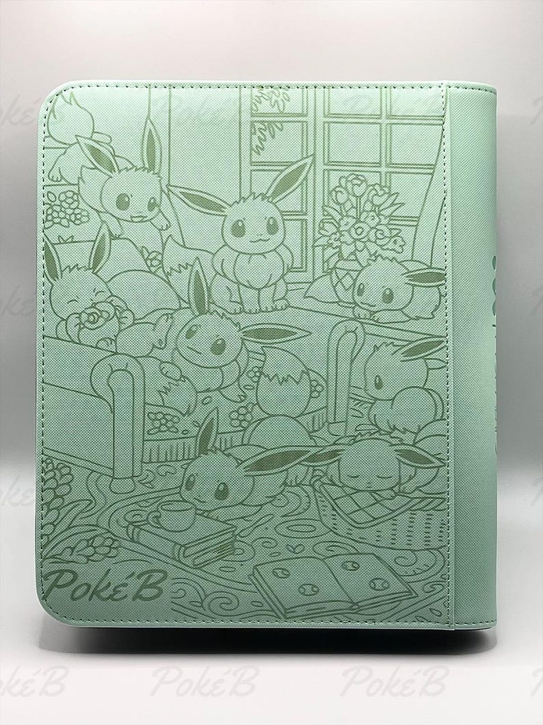 Custom Pokemon Binder Eevee Art | TCG Card Album | Top Loader Binder ...