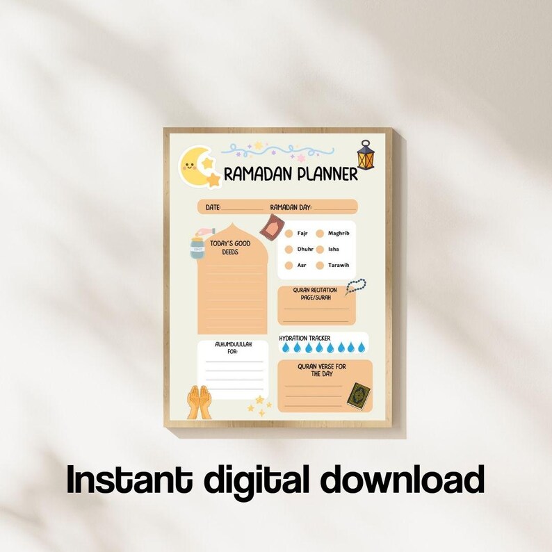 Ramadan Planner 2026 Printable,daily Ibadah Tracker,islamic Kids ...
