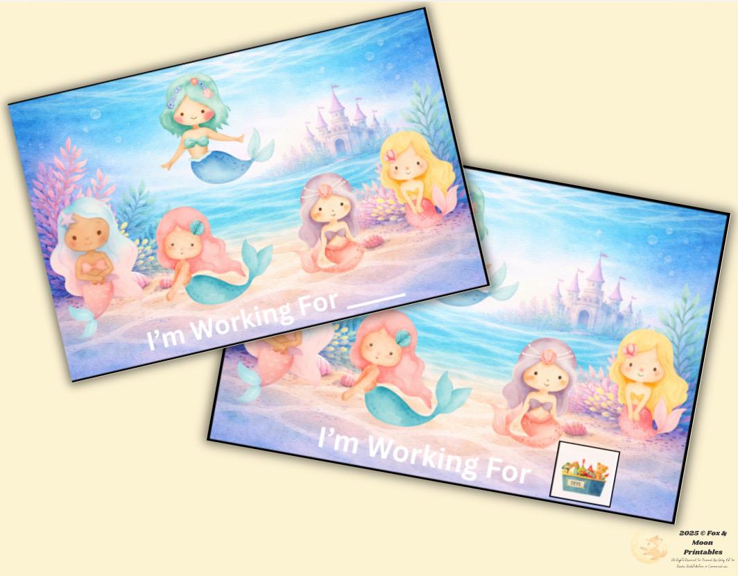 Mermaid Token Board Printable | Behavior Reward Chart for Kids | Autism ...