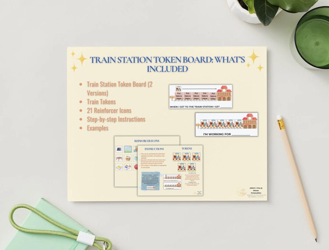Train Token Board | Visual Behavior Chart for Kids | ABA Reinforcement ...
