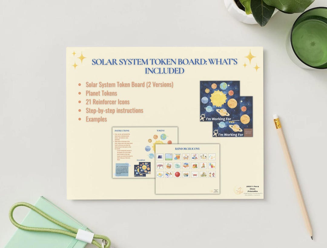 Solar System Token Board | ABA Behavior Chart for Kids (digital ...