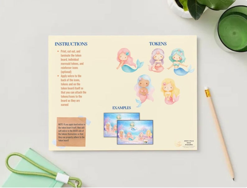 Mermaid Token Board Printable | Behavior Reward Chart for Kids | Autism ...