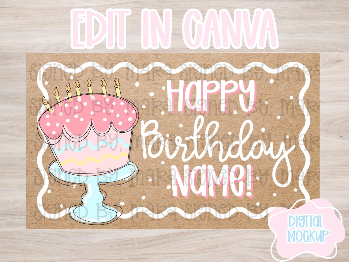 Happy Birthday| Editable Canva Banner | 36x60 DIY Painted Sign ...
