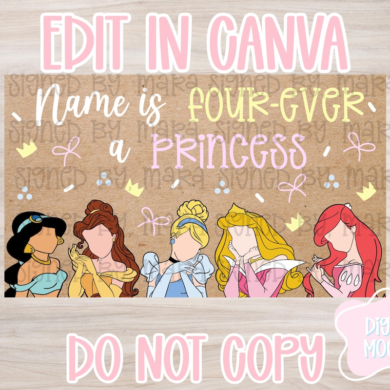 Princess Banner Template 4 - Etsy