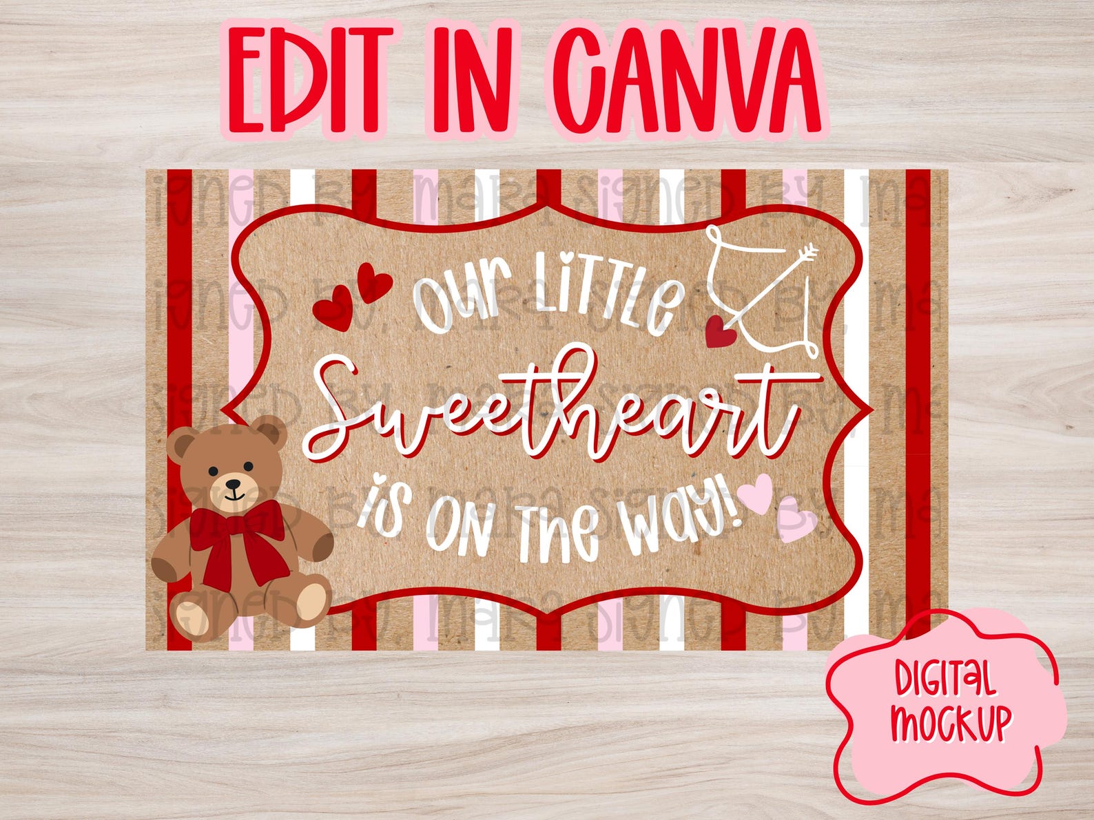 Valentines Baby Shower| Editable Canva Banner | 36x60 DIY Painted Sign ...