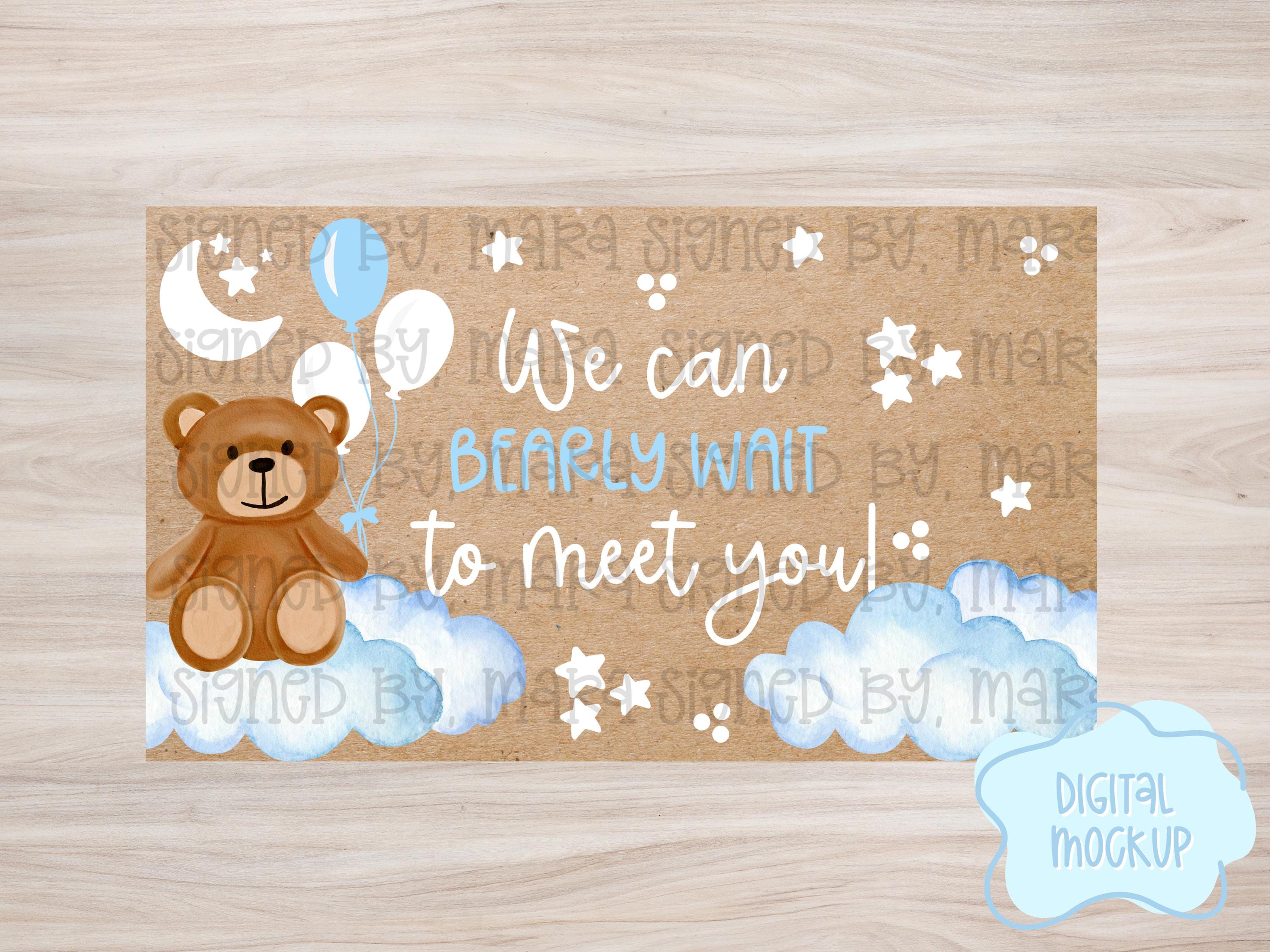 We Can Bearly Wait| Editable Canva Banner | 35x60 DIY Painted Sign ...