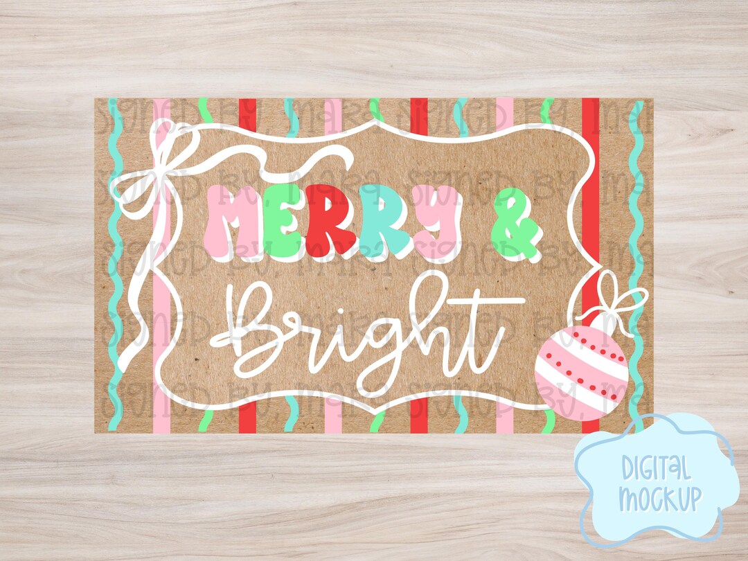 Merry and Bright| Editable Canva Banner | 36x60 DIY Painted Sign ...