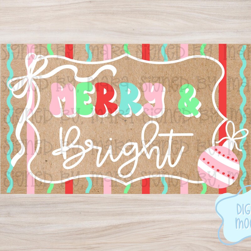 Merry and Bright Banner - Etsy
