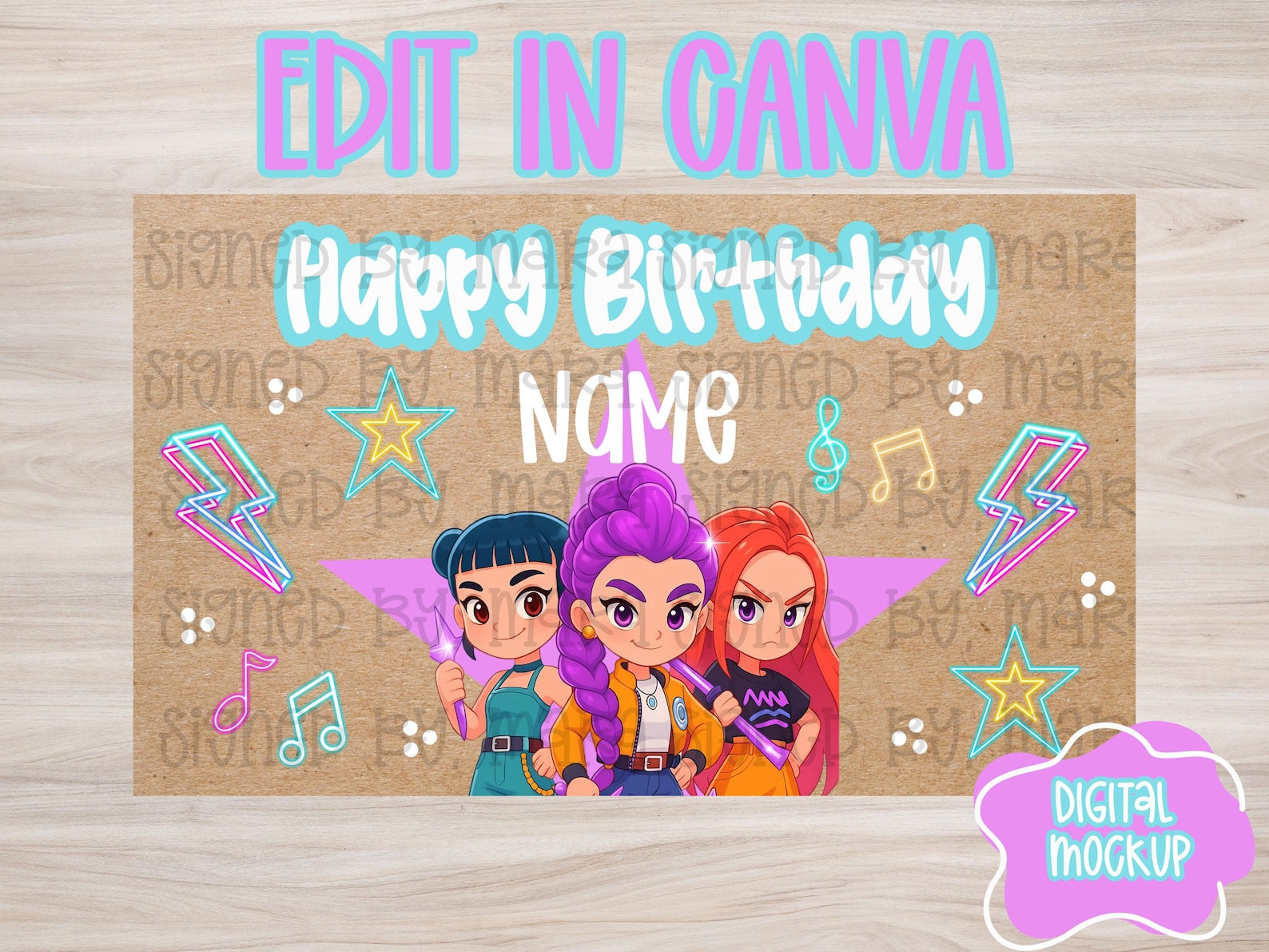 KPOP Banner Template | Editable Canva Banner | 36x60 DIY Painted Sign ...