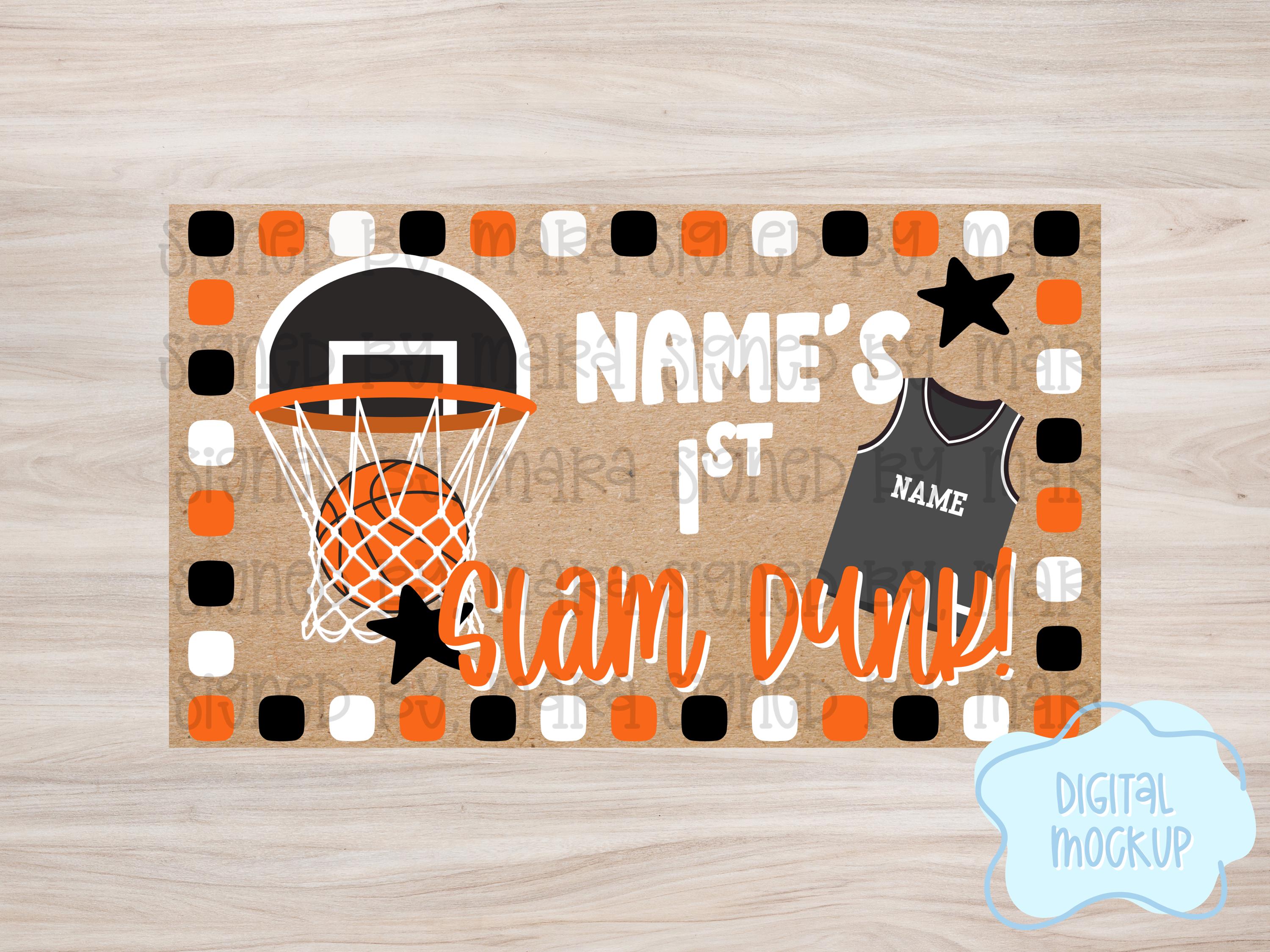 First Slam Dunk| Editable Canva Banner | 35x60 DIY Painted Sign ...