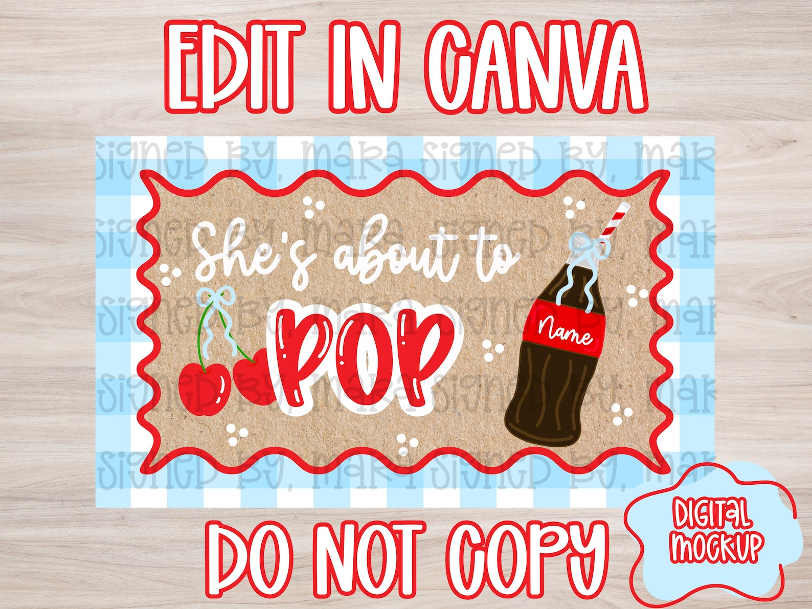 She's About to Pop Banner Template | Editable Canva Banner | 36x60 DIY ...