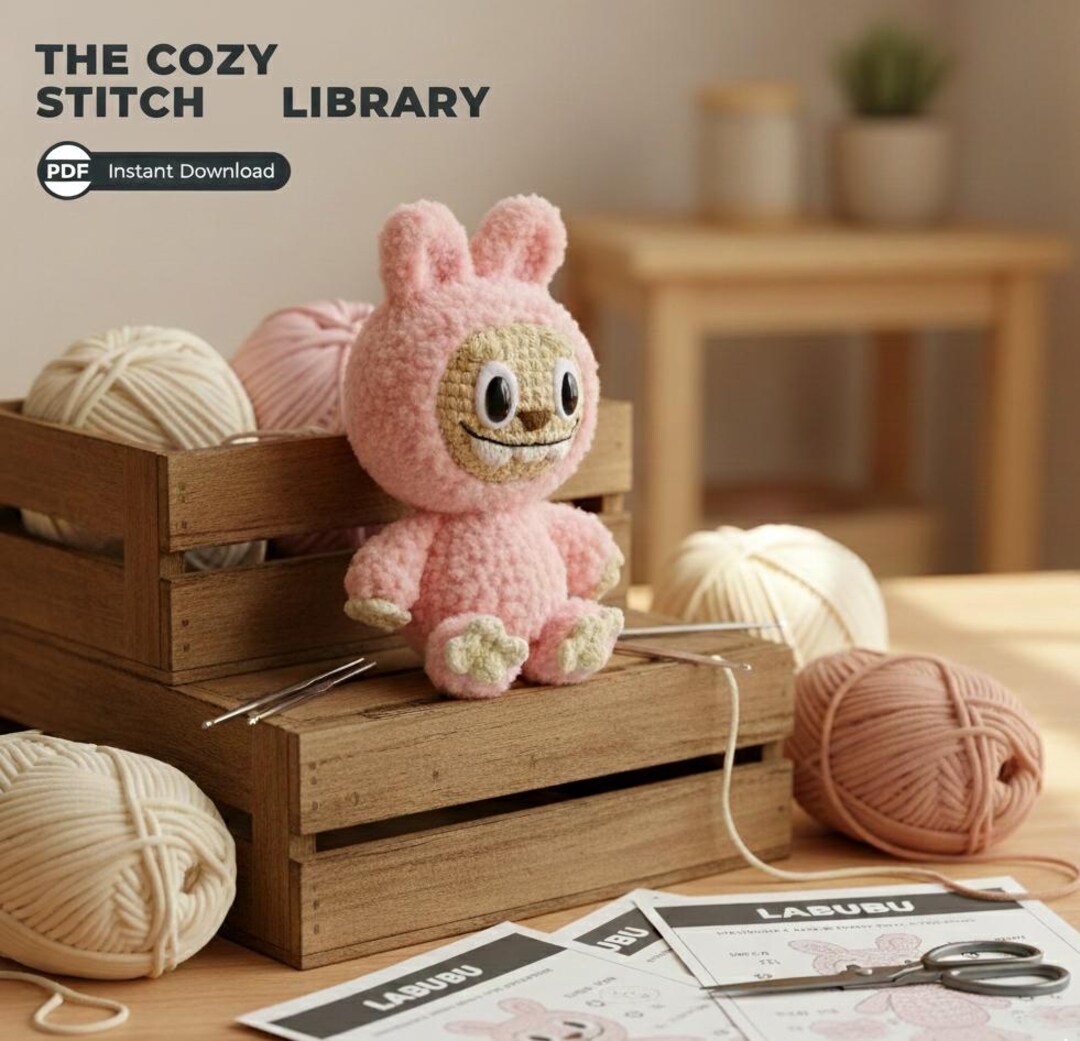Labubu Crochet Pattern PDF – Easy Amigurumi Toy Tutorial – Beginner ...