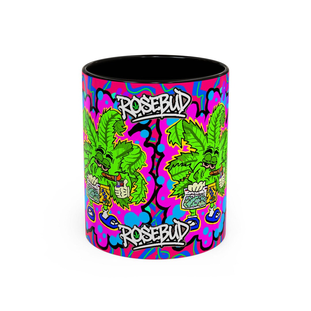 Rosebud Graffiti Mug | Colorful Psychedelic Bud Art - Etsy