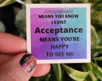 Autism and Neurodivergence Acceptance Sticker | Etsy