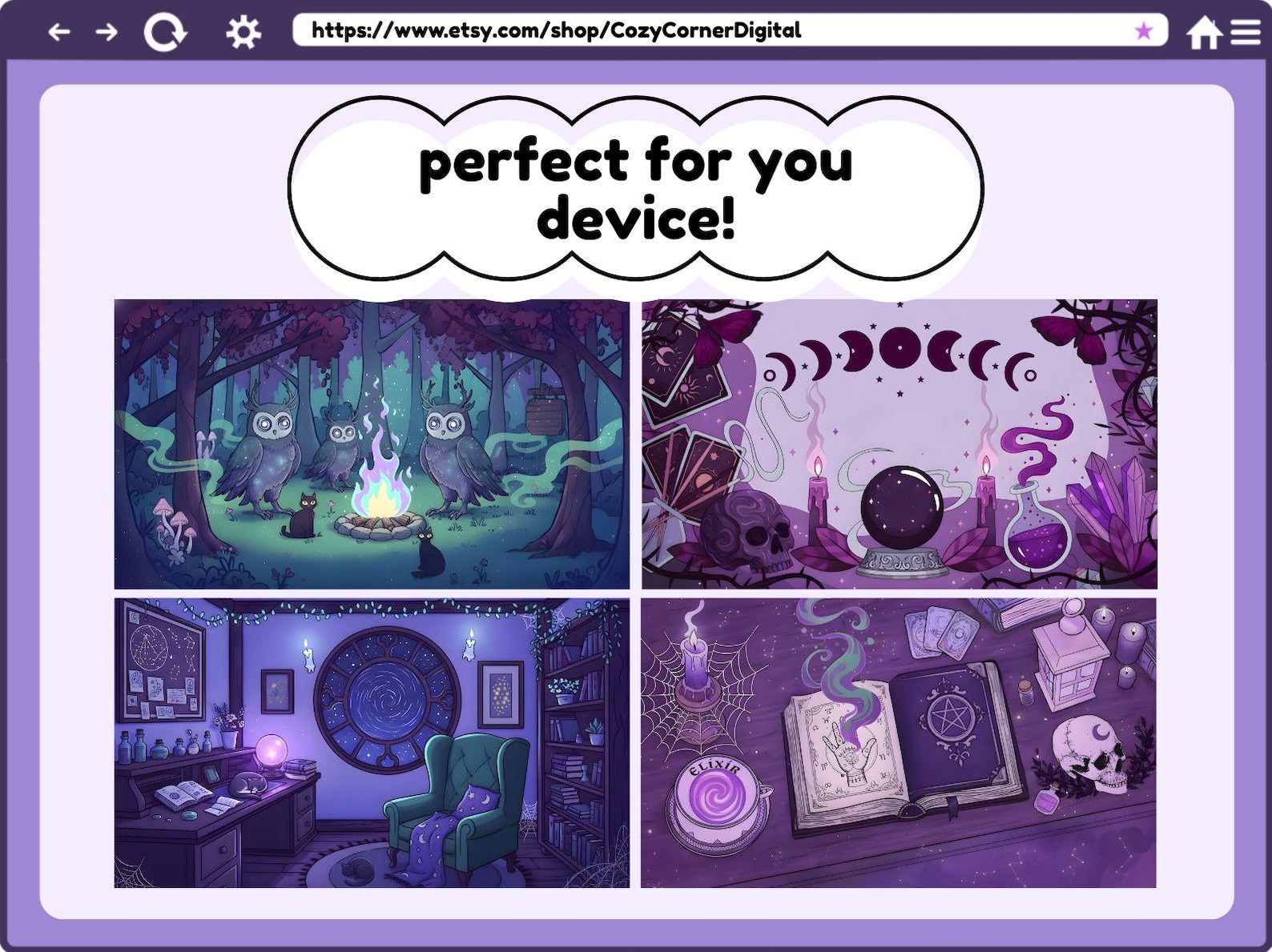 Celestial Witchcraft Desktop Wallpapers Icons Purple Desktop Organizer ...