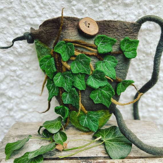 Custom Made to Order Mossy Ivy Leaf Art Bagfelted Woodland - Etsy Australia
