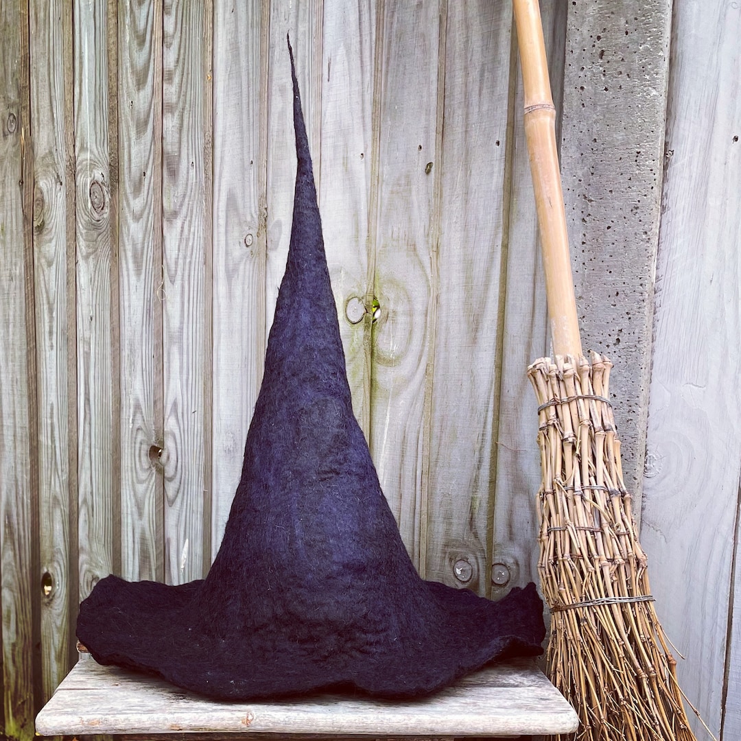 Custom Made Witches Hat, Fancy Dress Costume,larping, Black Hat, Strega ...