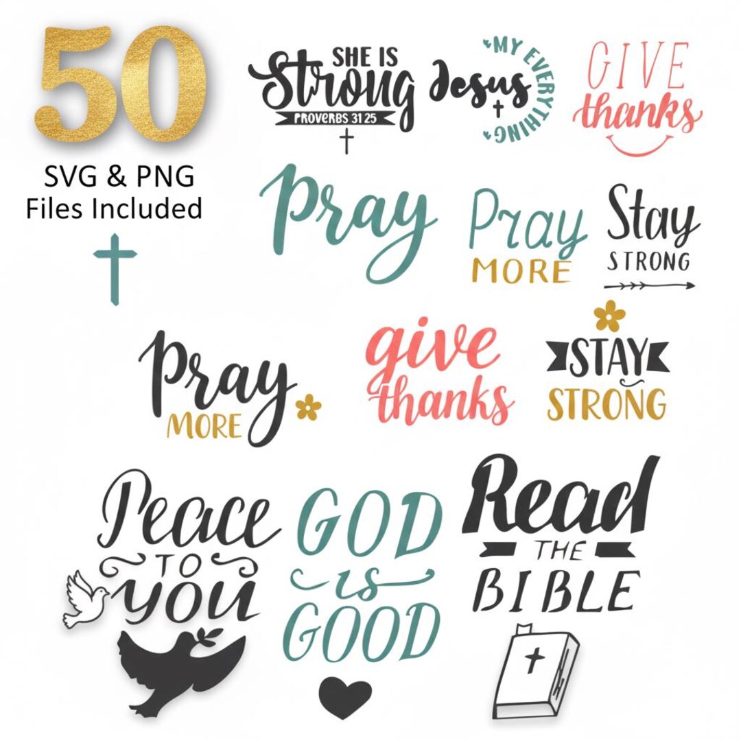 Christian SVG Bundle | Bible Verse & Scripture SVG Designs | Religious ...