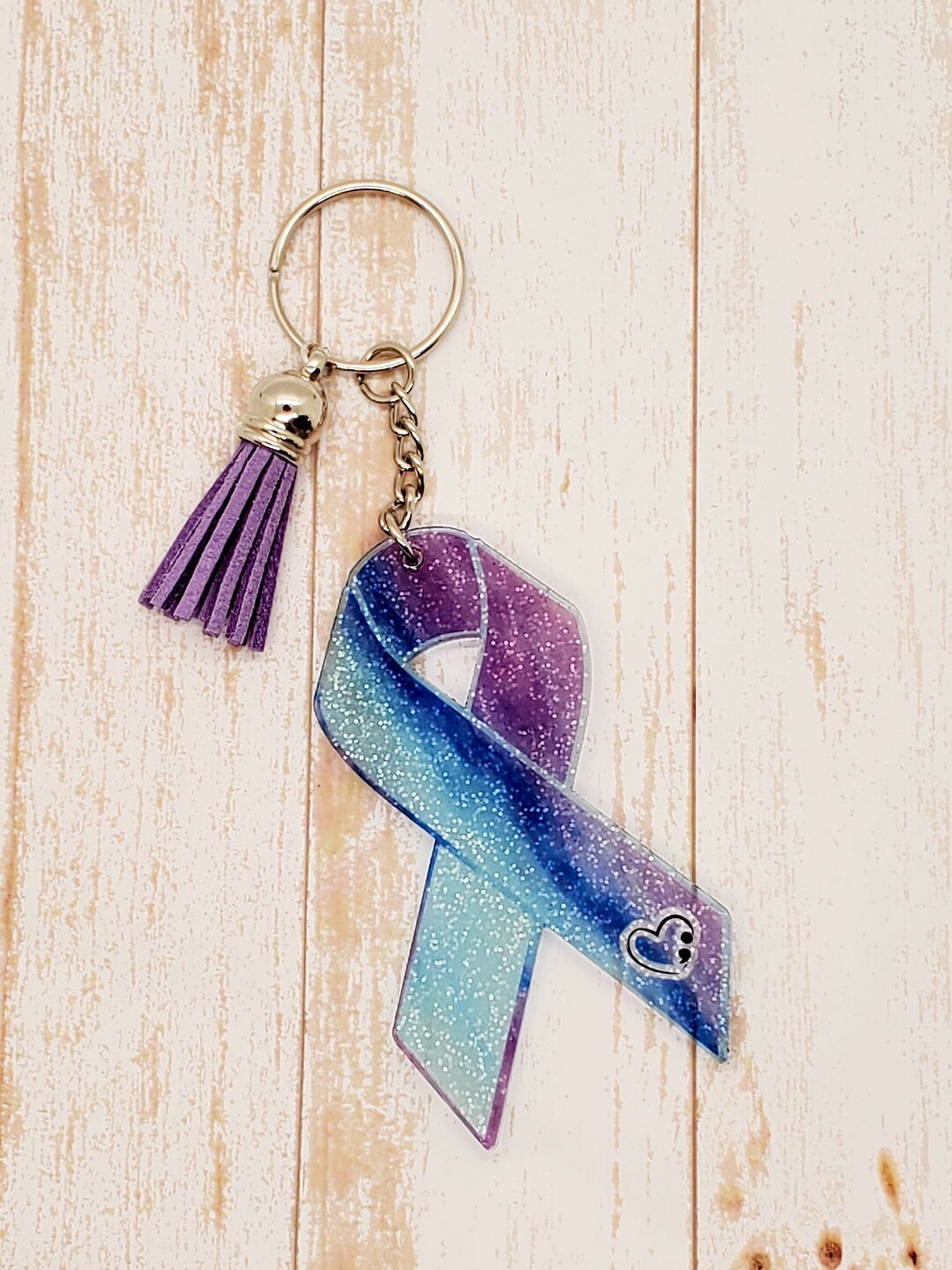 Cause Keychain, Semi Colon Keychain, Semi-colon Keychain, Support ...