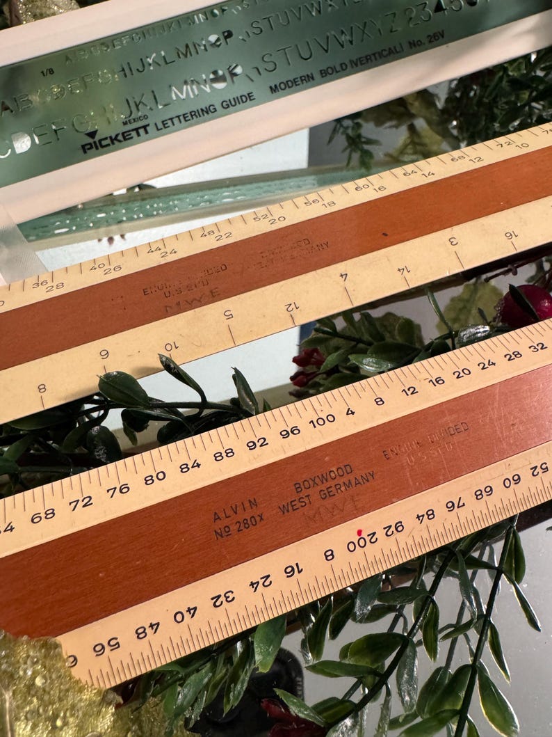 Vintage Architectural Drafting Alvin West Germany Rulers and Pickett ...