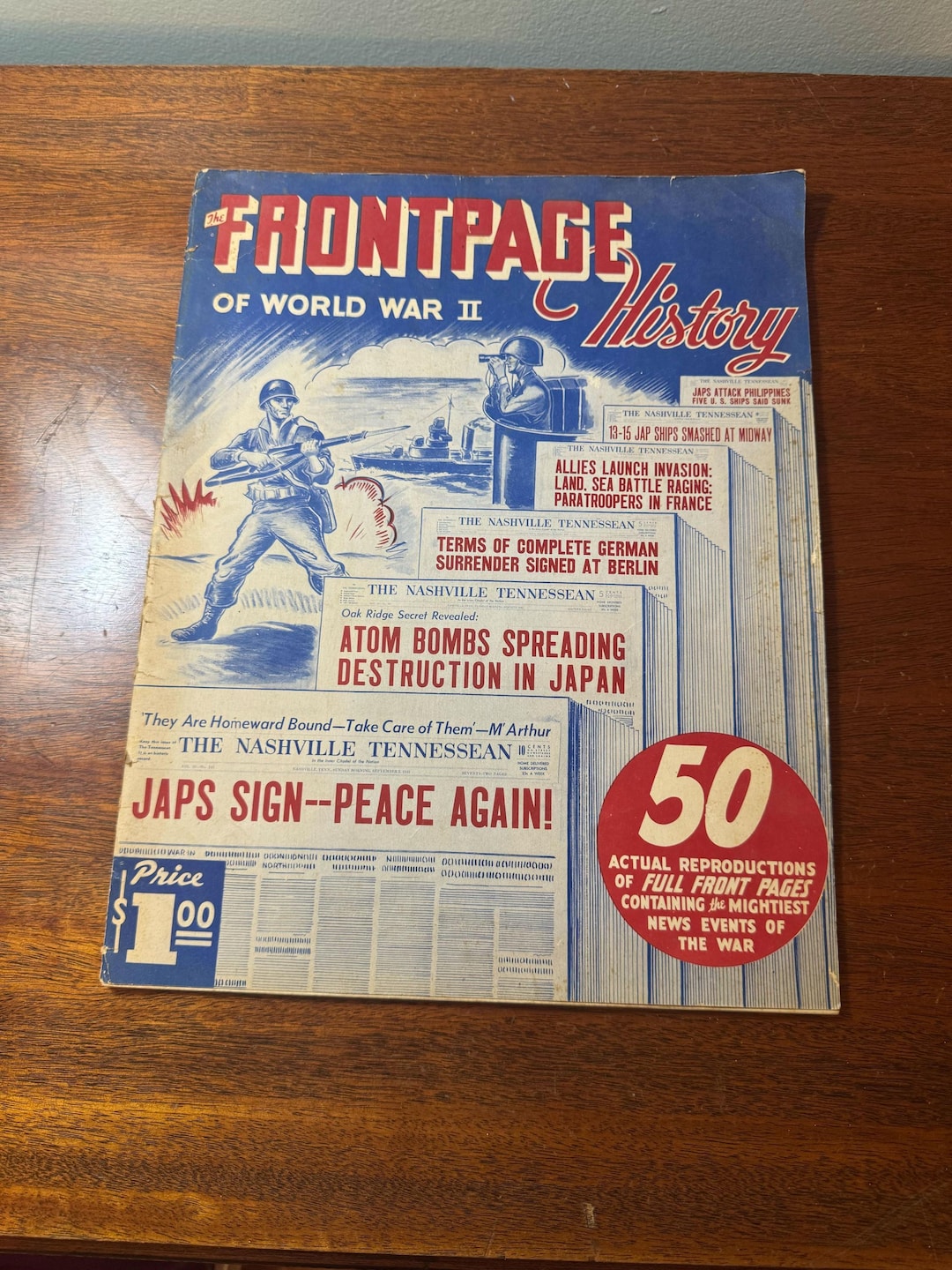 Vintage/rare Front Page of World War II History Magazine - 50 Pages of ...