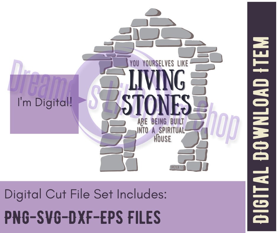 Living Stones, Inspirational, Cuttable Vector Clipart, Instant Download ...