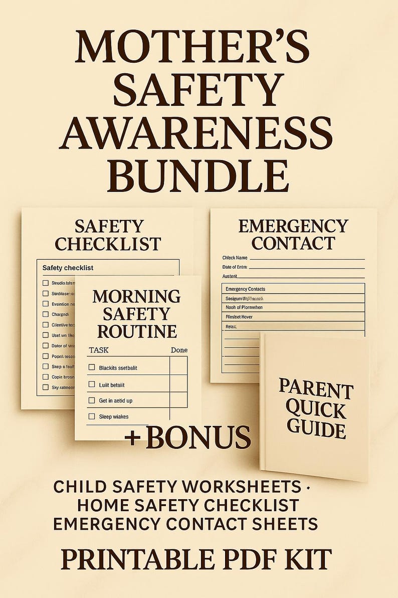 Child Safety Bundle | Worksheets, Checklist, Emergency Contacts ...