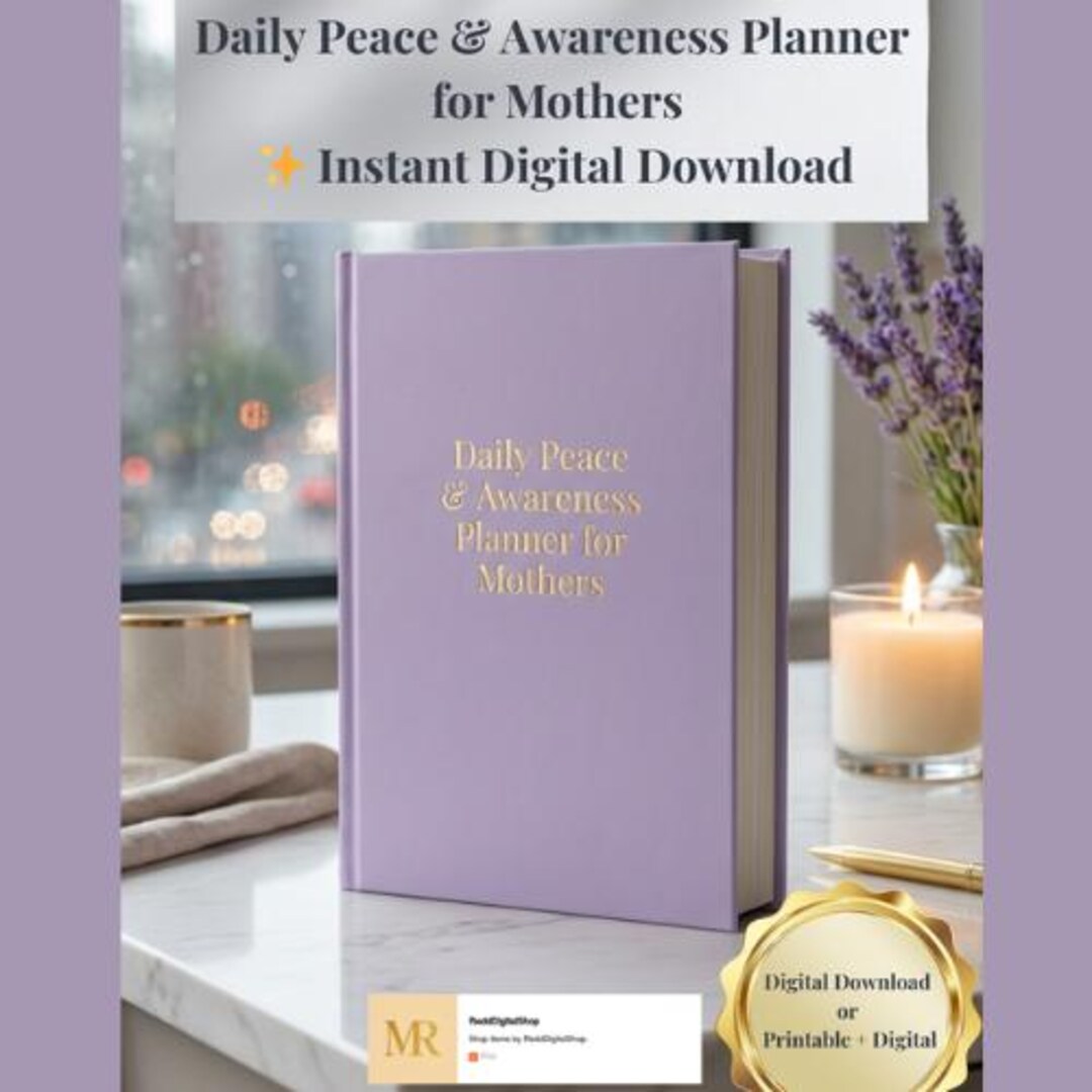 Daily Awareness Planner for Moms | Peace & Mindset Digital Planner ...