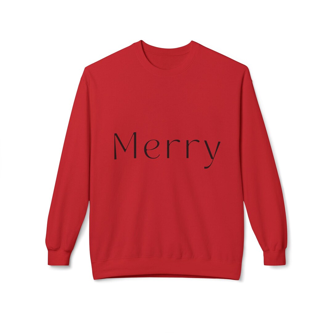 Merry Script Sweatshirt | Minimal Holiday Crewneck - Etsy