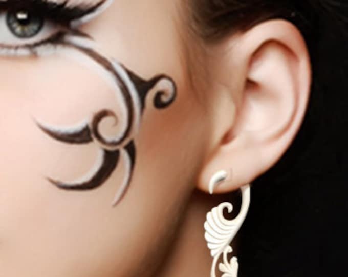 White Bone Fake Gauges Tribal Earrings Eco-friendly Bone - Etsy