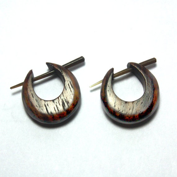 Tribal wooden hoop earrings store