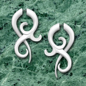 Fake Gauge, Bone Allure Twists, Tribal Earrings, Split, Expanders ...