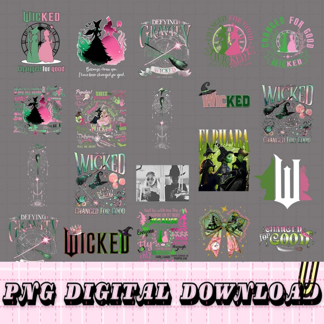15+ Wicked Pink and Green Png Bundle, Glinda’s Pink Potion Club Png ...