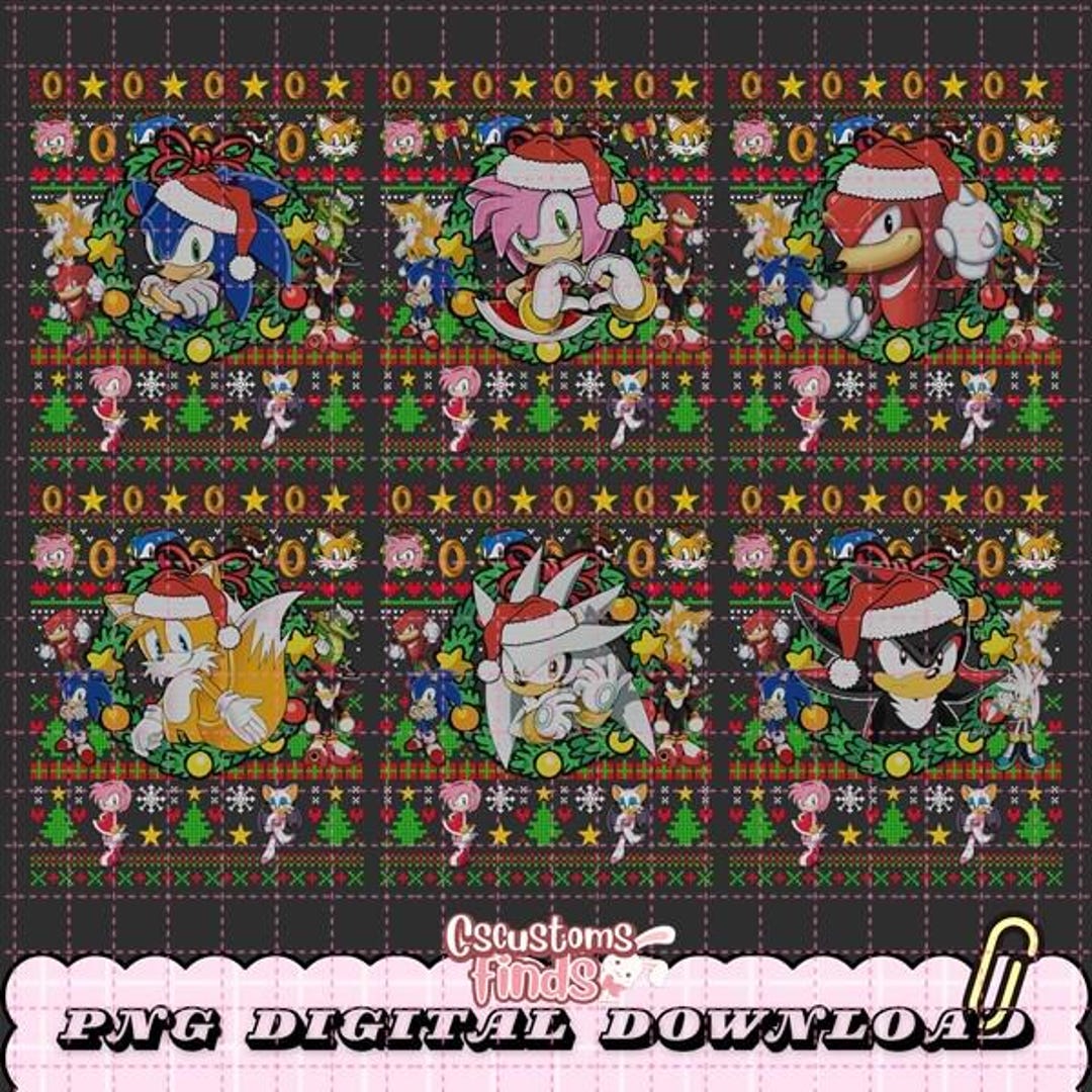 Sonic the Hedgehog Christmas Ugly Png, Knuckles the Echidna Amy Rose ...
