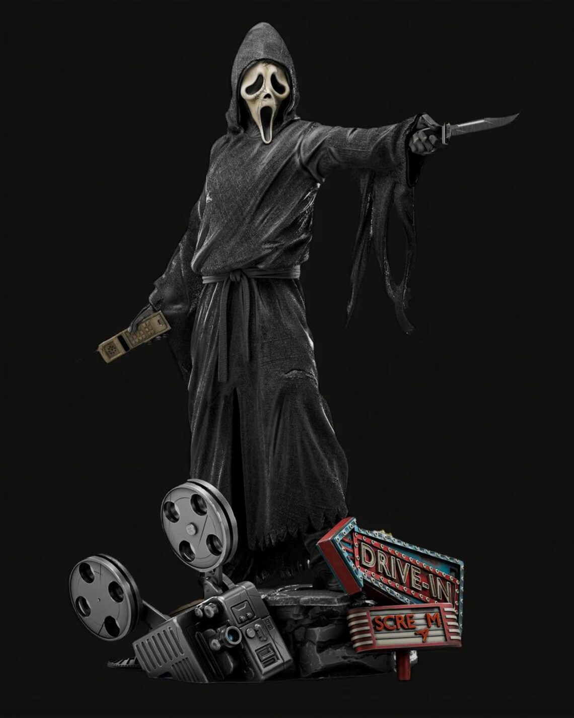 Masked Slasher Phantom STL | 3D Print Figurine Horror Killer Statue ...