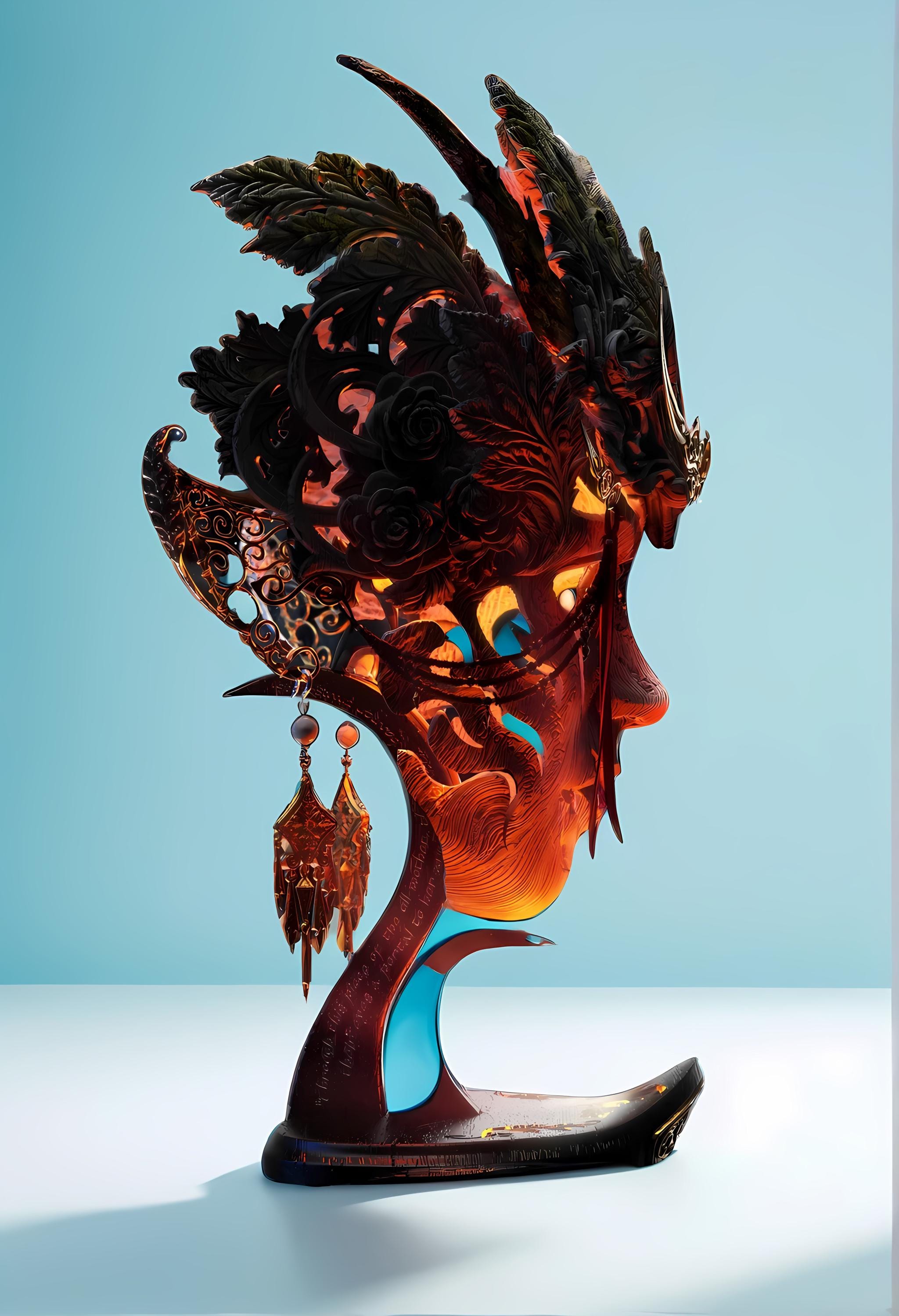 Ancient Elven Mask STL | 3D Print Figurine Sylvan Arcane Face Relic ...