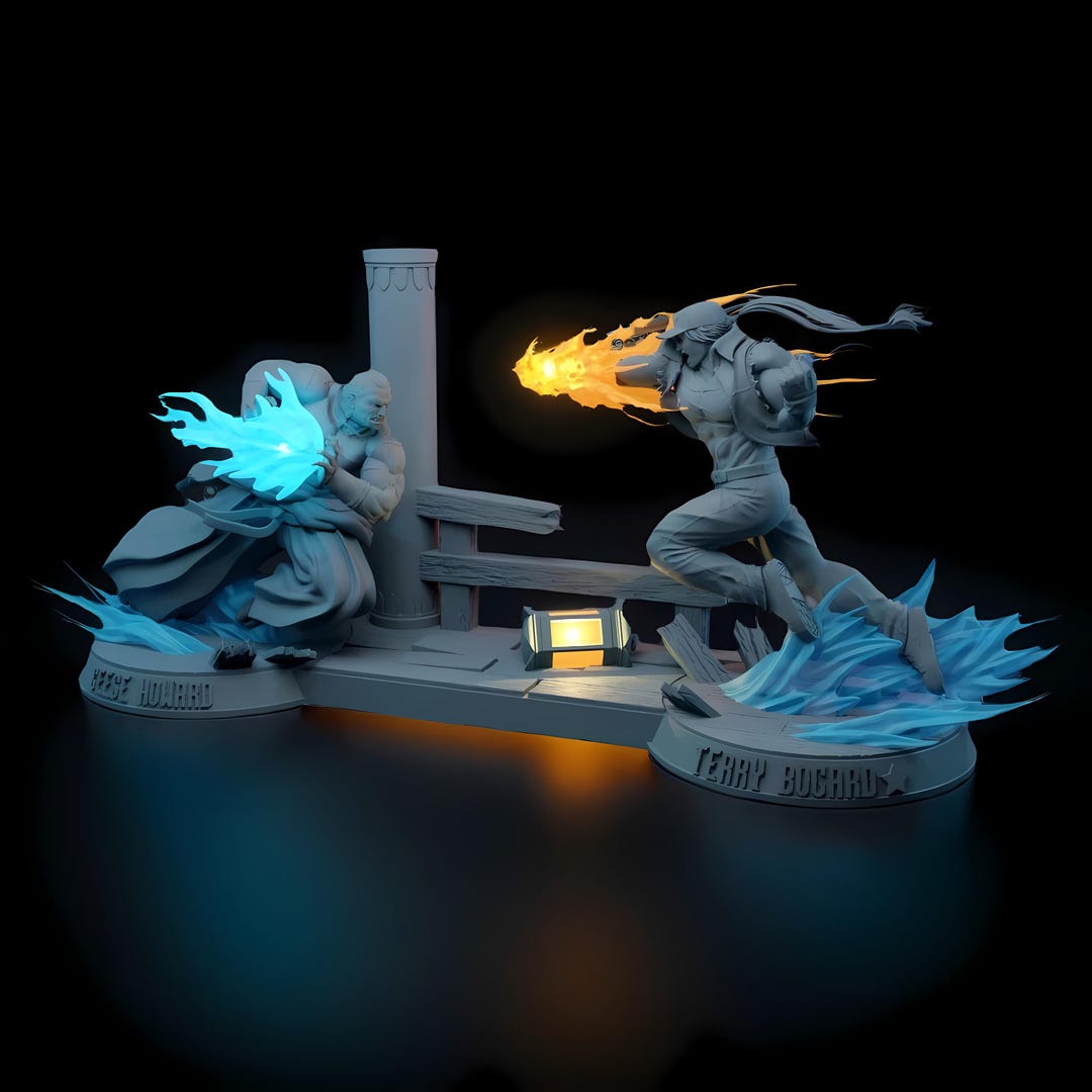 Dual Martial Rivals Diorama STL | 3D Print Figurine Fighting Scene for ...