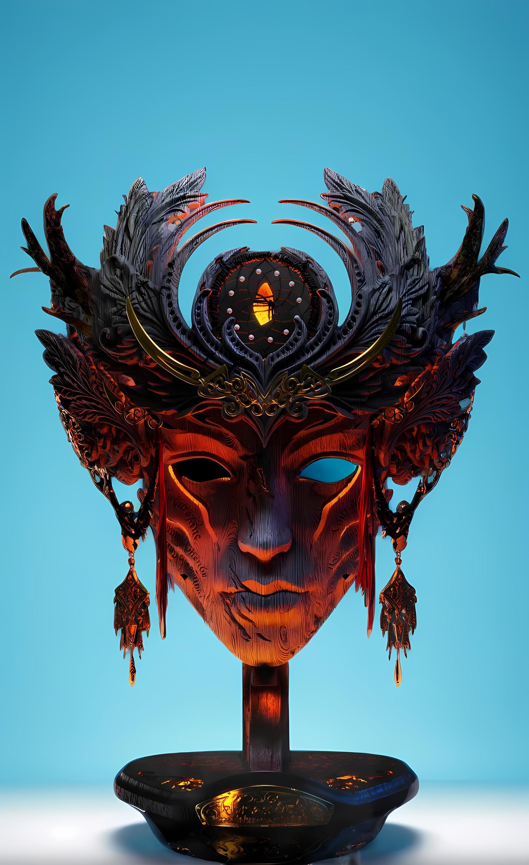 Ancient Elven Mask STL | 3D Print Figurine Sylvan Arcane Face Relic ...
