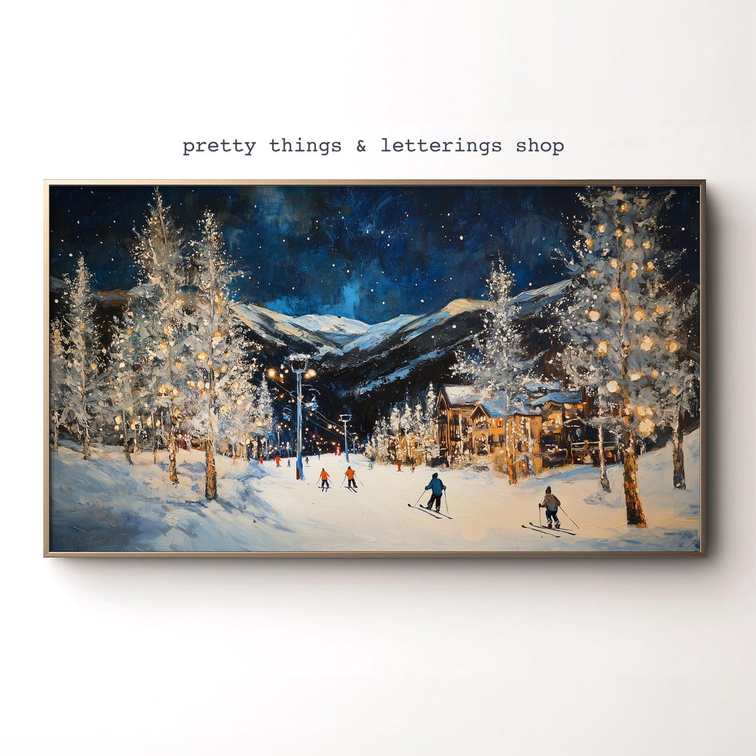 Winter Ski Resort Art: Snowy Vail Scene for Samsung Frame TV (digital ...