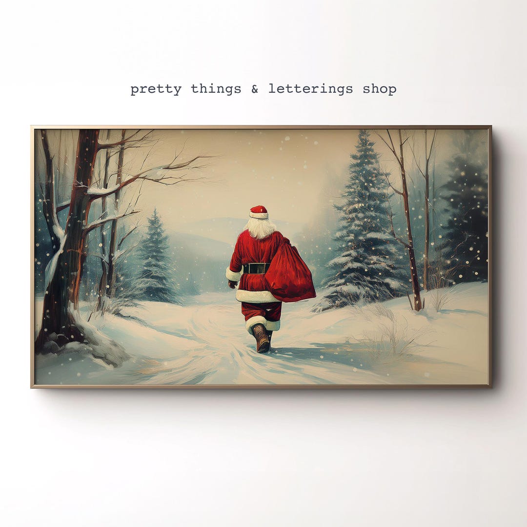 Vintage Santa Claus Frame TV Art - Etsy
