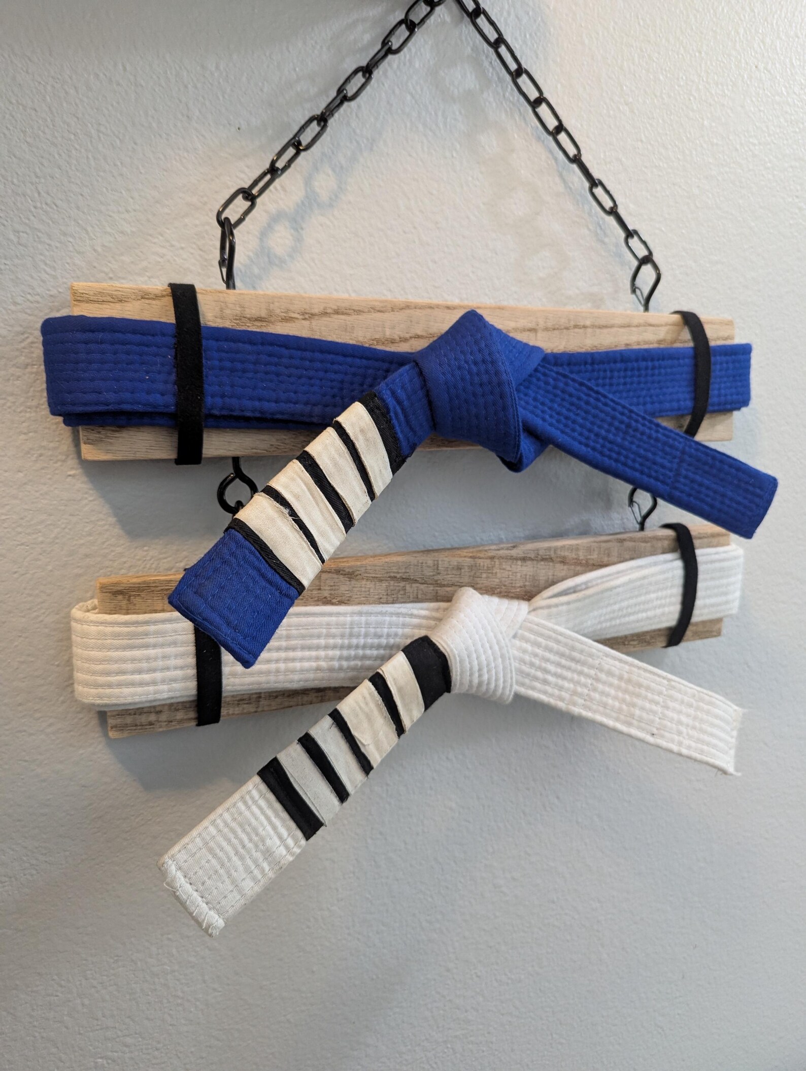 Reclaimed Wood Martial Arts Belt & Medal Display, Modular Design ...