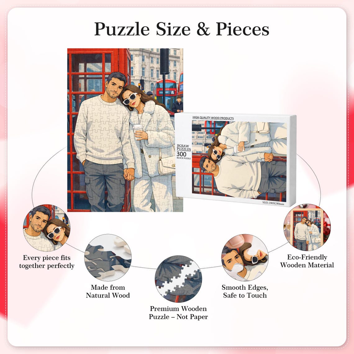 Personalized Couple Portrait Puzzle, Custom Puzzle From Photo, Puzzle ...