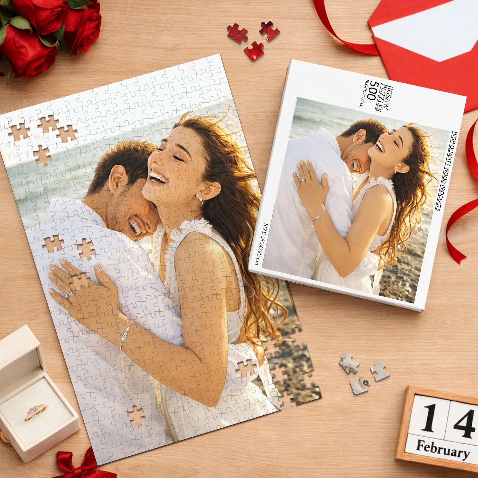 Personalized Couple Portrait Puzzle, Custom Puzzle From Photo, Puzzle ...