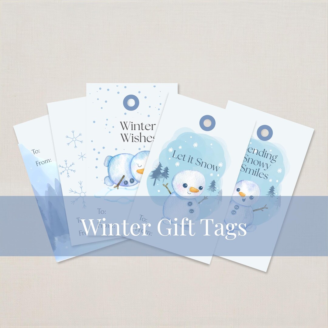 Printable Winter Gift Tags – Snowman & Snowflake Designs, Cozy Winter ...
