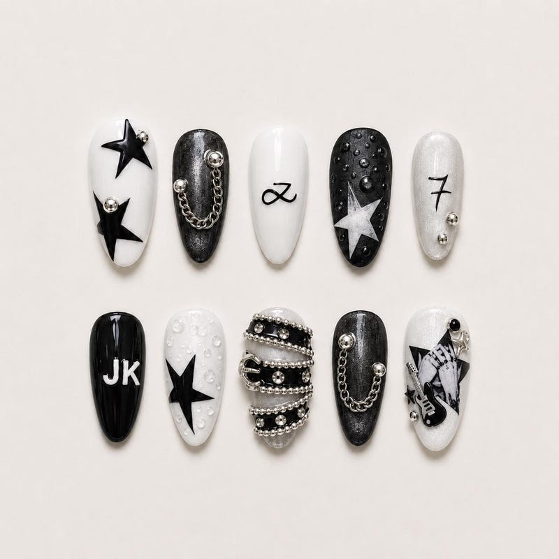 Bts Ot7 Nails - Etsy
