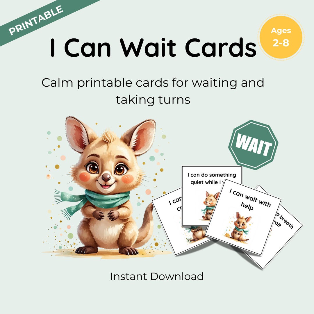 I Can Wait Printable | Calm Waiting Cards for Toddlers | Patience ...