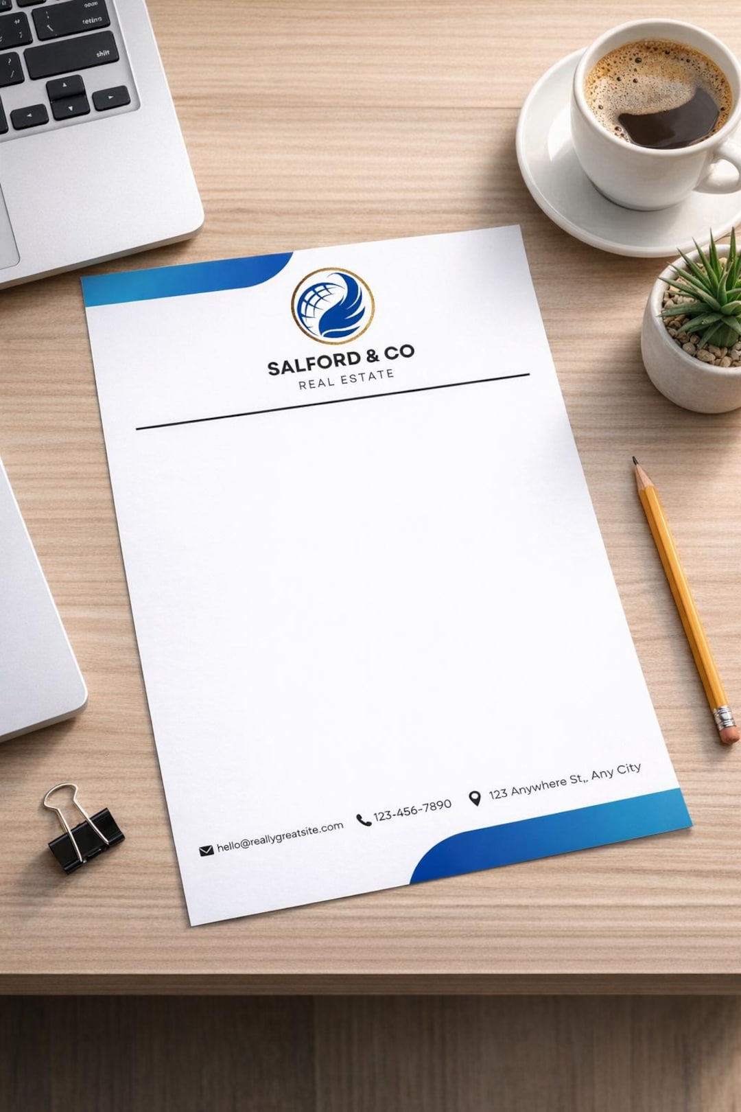 Realtor Letterhead Canva Template, Modern Real Estate Stationery ...