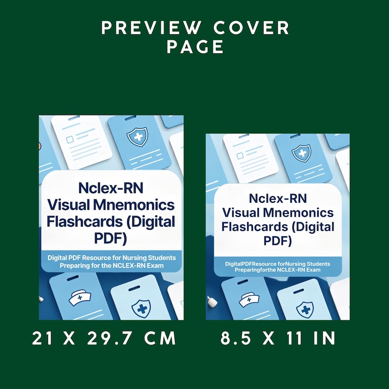 NCLEX RN Study Guide Bundle, Visual Mnemonics Flashcards (digital PDF ...